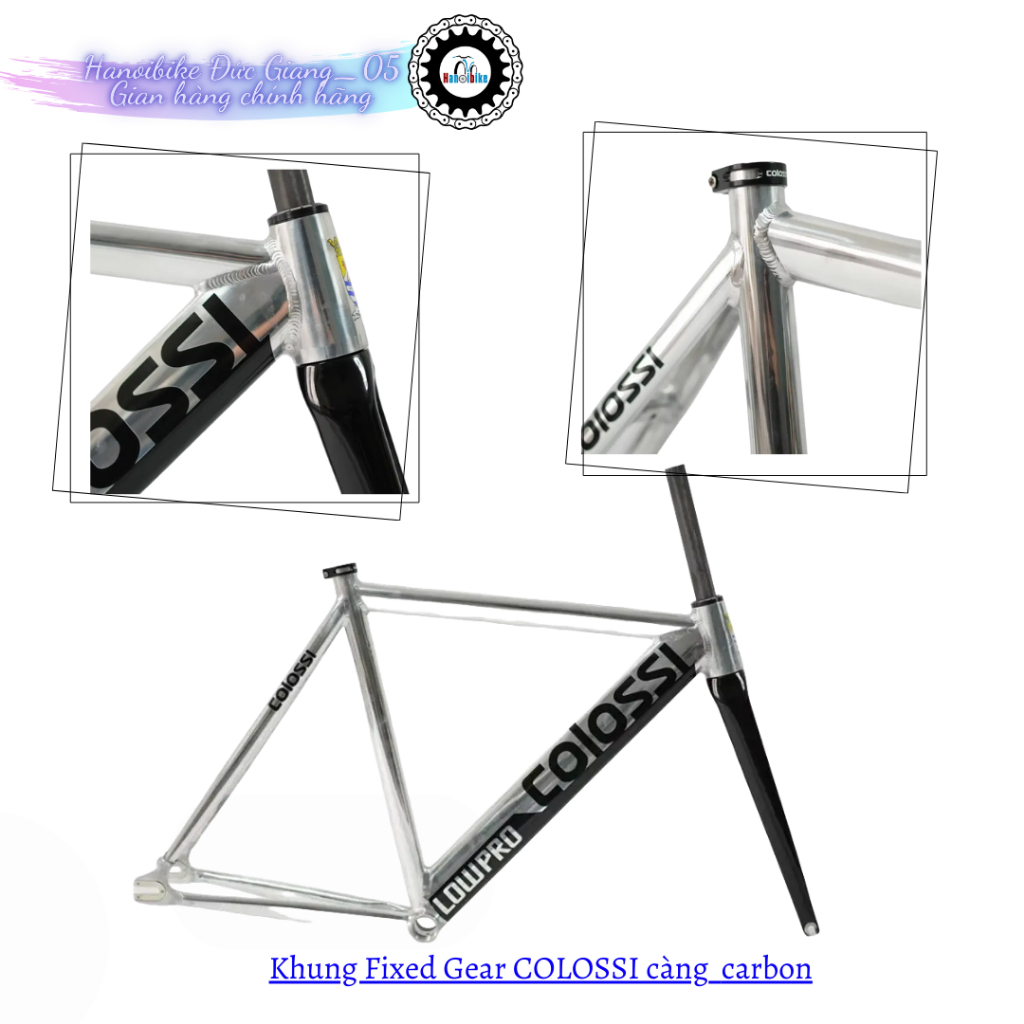 Khung Fixed Gear COLOSSI Lowpro có càng carbon F1 | Shopee Việt Nam