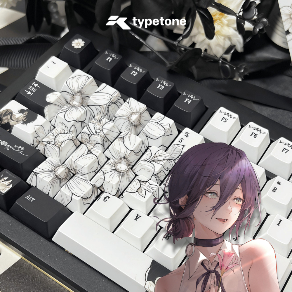 Reze – Keycap anime girl trắng đen nghệ thuật 142 nút | PBT Cherry ...