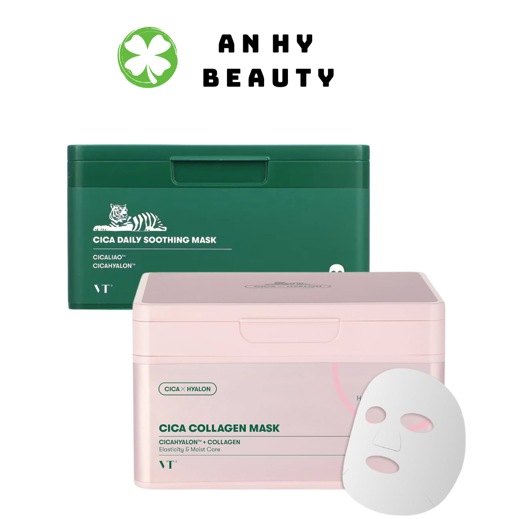 [VT] Hộp 30 miếng mặt nạ VT CICA DAILY SOOTHING, COLLAGEN Mask | Shopee ...