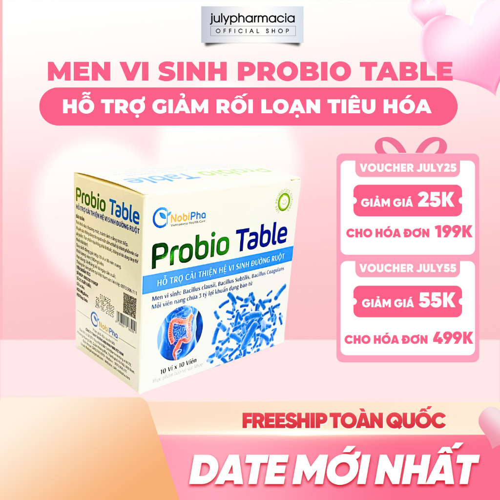 Men vi sinh bào tử Probio Table Bổ sung lợi khuẩn, hỗ trợ giảm rối loạn ...
