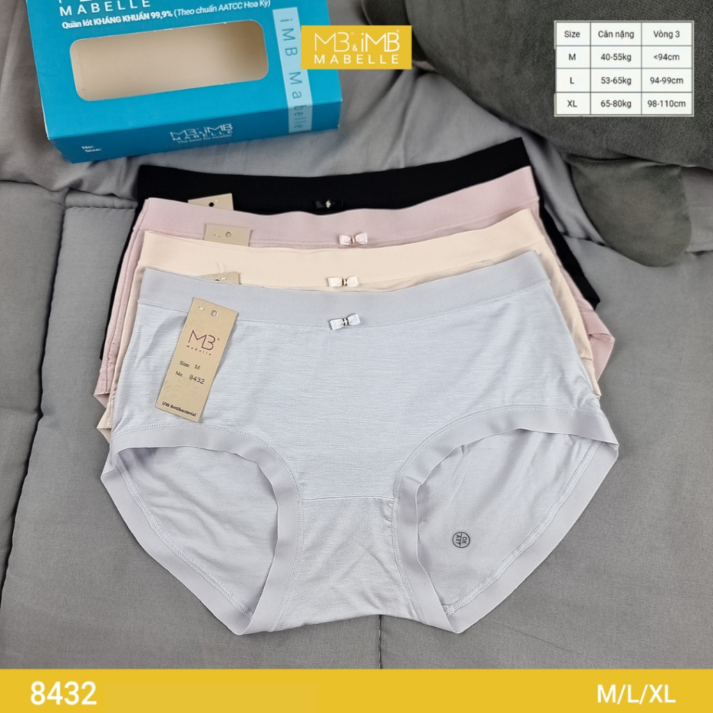 Quần lót nữ MB Mabelle 8432 - cotton tơ kháng khuẩn, cạp tàng hình, thoáng mát - Set 4c | Shopee ...