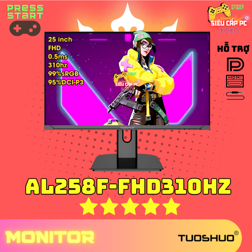 Màn Hình TuoShuo AL258F 24 inch Fast IPS 310Hz sRGB 99% P3 95% Viền ...
