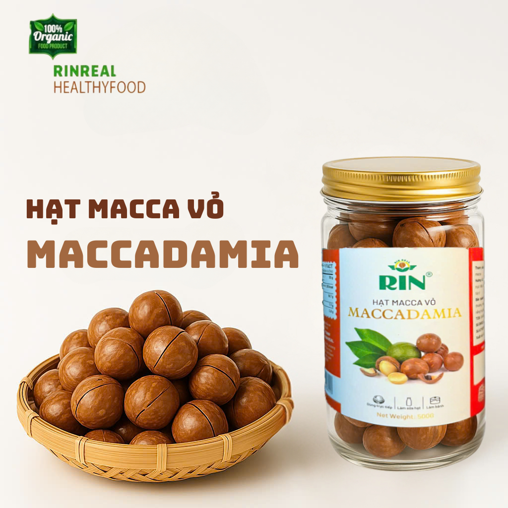 Macca Úc RIN REAL, Macca vỏ size No.1 (~25-28), sấy nứt vỏ tặng kèm ...
