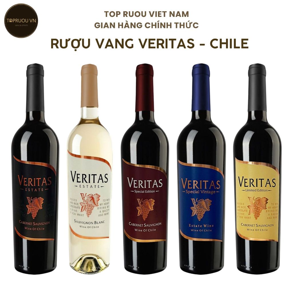 [Top Rượu VN] Rượu Vang Veritas - Chile - 13 Độ - 750ml [Chính Hãng ...