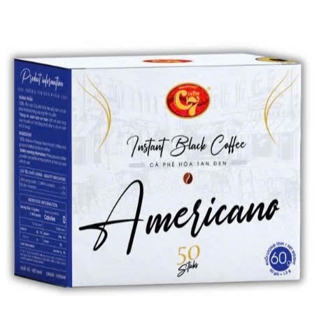 Cà Phê Hòa tan Đen Americano - C7 Coffee - Hộp 50 que * 1.2g (60g ...