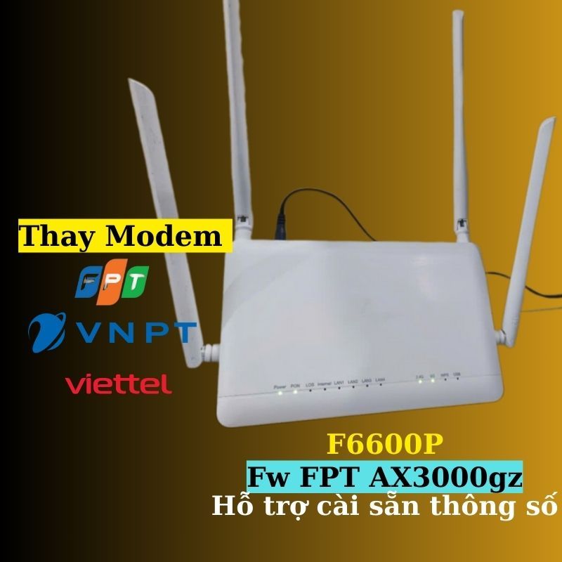 (Hàng cũ) Modem quang F6600p wif6 AX3000, thay modem mạng FPT/VNPT ...