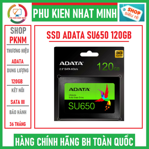 Ổ cứng SSD Adata SU650 120GB 2.5 inch SATA3 (Đọc 520MB/s - Ghi 450MB/s ...
