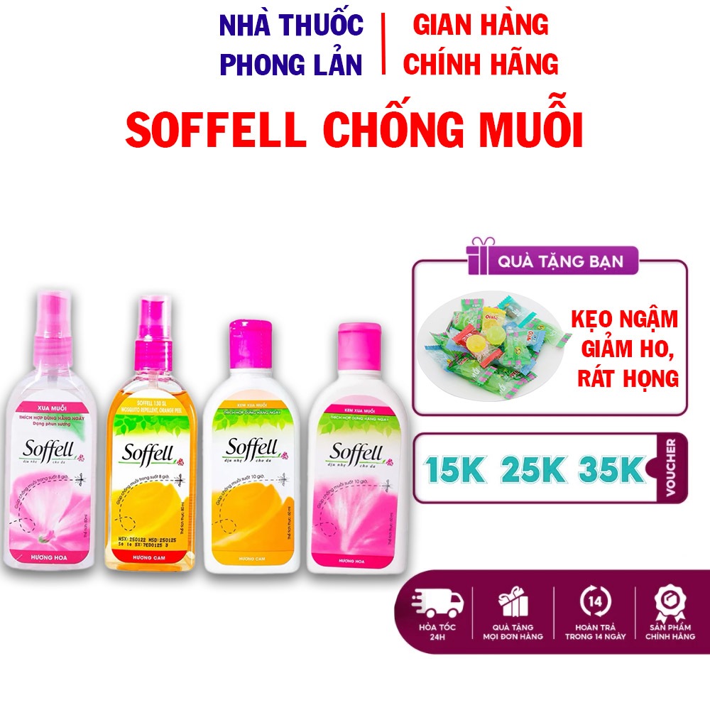 Soffell Chống Muỗi - Kem và Xịt Hương Hoa / Hương Cam (30ml/60ml/80ml) | Shopee Việt Nam