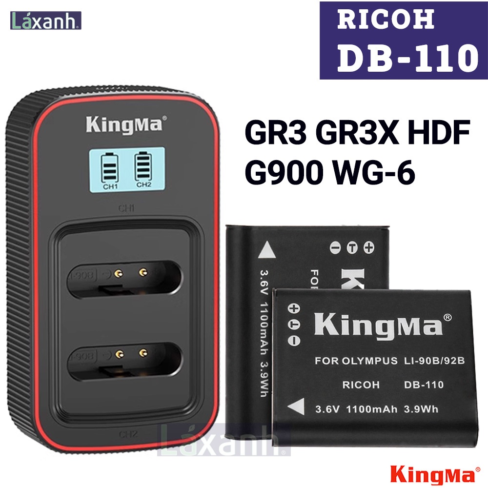 Pin và Dock sạc máy ảnh Ricoh GR3 GR3x HDF G900 WG6 GR iii hãng Kingma ricoh gr3 gr3x ricoh ...