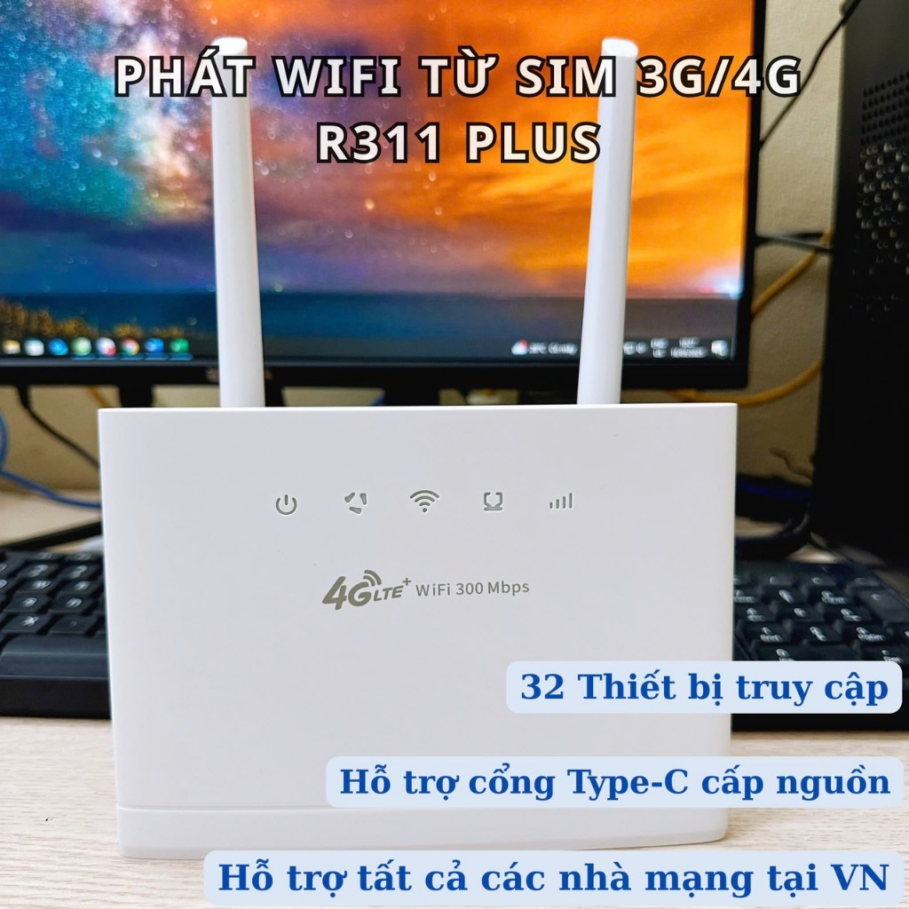 Bộ Phát Wifi 4G LTE R311 Plus - Tốc Độ 300Mps Cho Xe khách, Văn Phòng ...