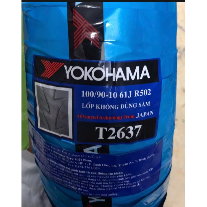 Vỏ xe Yokohama 100/90-10 (chính hãng) dùng xe attila,SCR,LECD,SPACY ...