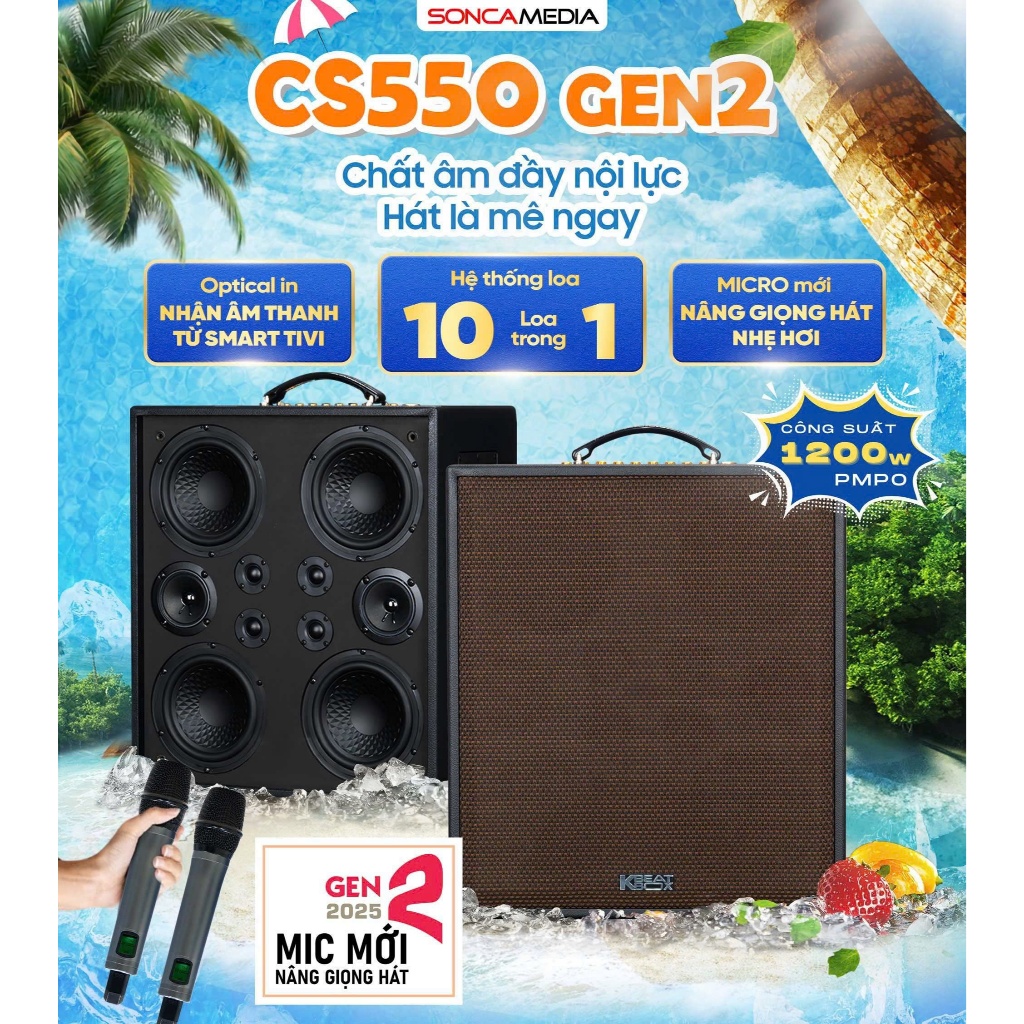 CS550 Gen2 Loa Karaoke Bluetooth di động ACNOS Soncamedia | Shopee Việt Nam
