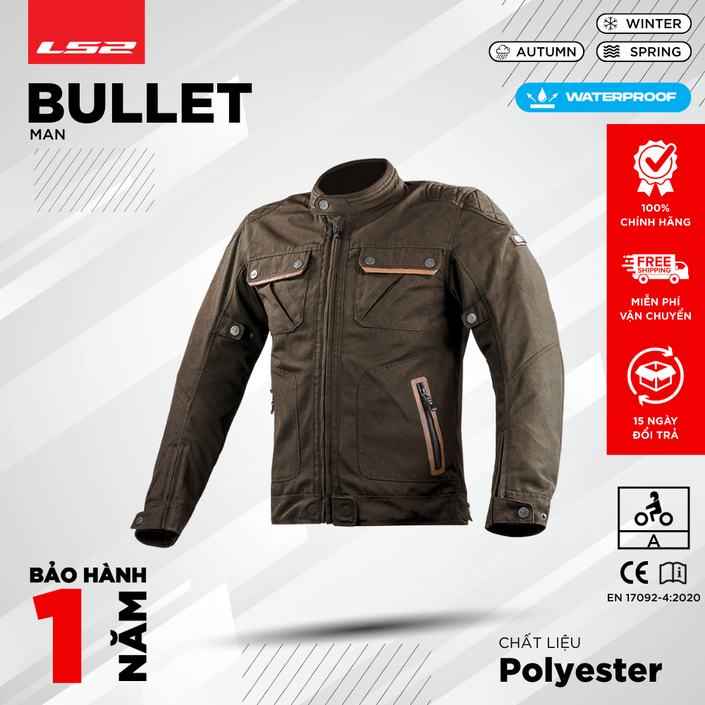 Áo Bảo Hộ Nam LS2 Bullet Man Có Giáp An Toàn Chuẩn A Đi Xe Máy Mô Tô ...