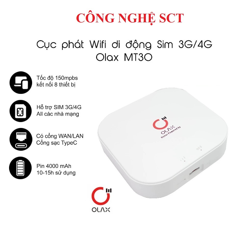 Thiết Bị Phát Mạng WIFI Từ SIm 4G OLAX MT30 New 2025 – Wifi 6, Cổng WAN ...