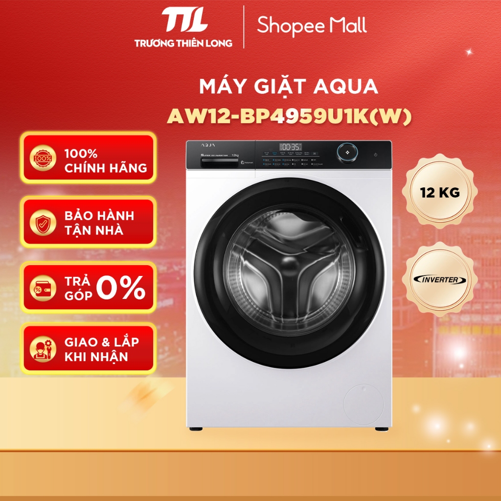 [GIAO TOÀN QUỐC] AW12-B4959U1K - Máy Giặt Aqua Inverter 12 Kg AW12 ...