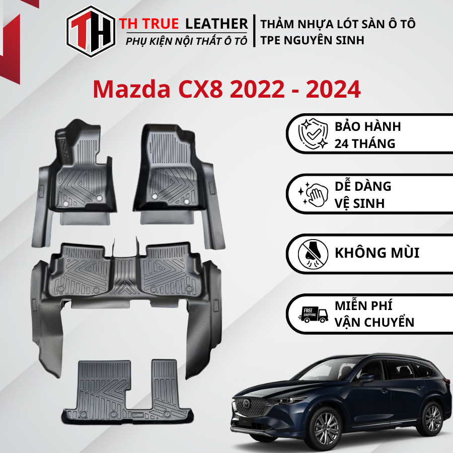 Thảm lót sàn ô tô Mazda CX8 2022 - 2024, Thảm lót sàn TH CARMATT đúc ...