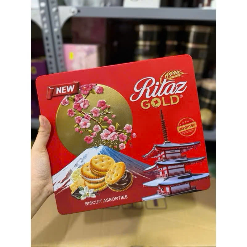 [Date 1/2026] Bánh Quy Ritaz Gold 405gr Hộp Thiếc | Shopee Việt Nam