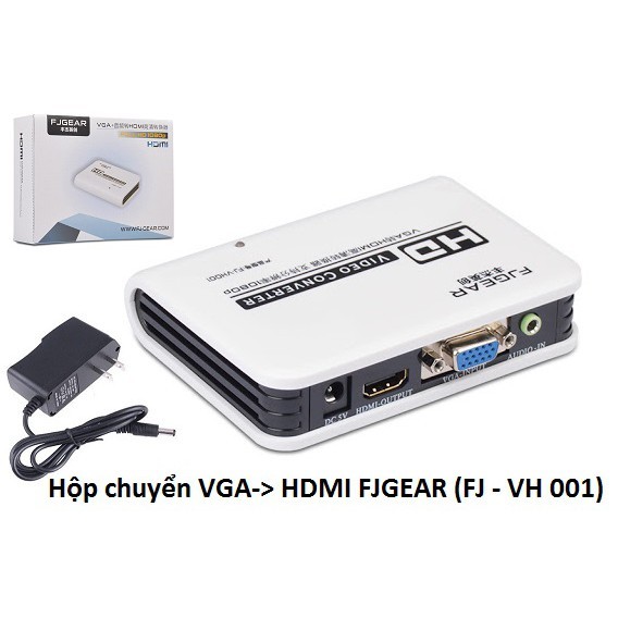 HỘP CHUYỂN ĐỔI TÍN HIỆU TỪ MÁY TÍNH CỔNG VGA SANG MÀN HÌNH HDMI FJGEAR FJ VH 001 | Shopee Việt Nam