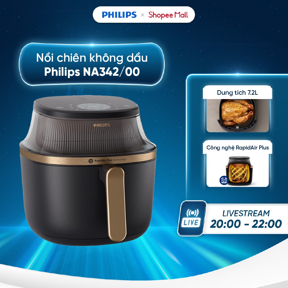 Nồi chiên không dầu Philips NA342/00 7.2 lít - Điều khiển cảm ứng ...