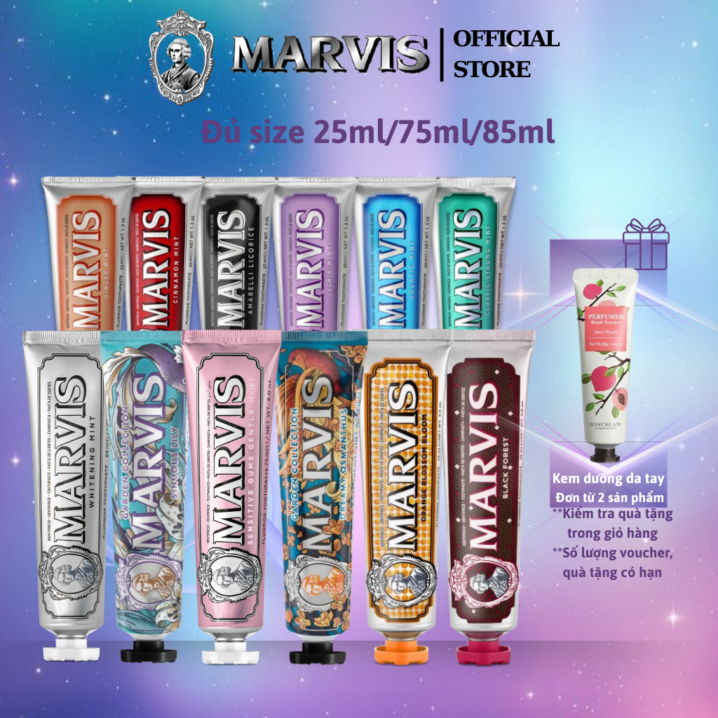 Kem Đánh Răng Marvis Ý Nhiều Hương Vị Đủ Size 25ml, 75ml, 85ml - Marvis | Shopee Việt Nam