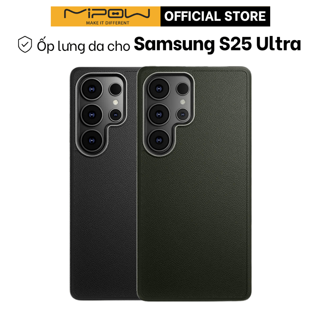 Ốp lưng da Mipow Lux cho Samsung Galaxy S25 Ultra chính hãng, chống sốc ...
