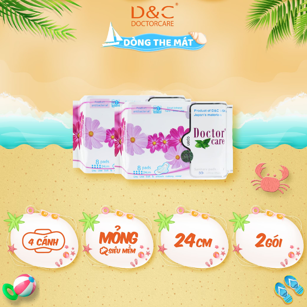 Băng vệ sinh thảo dược D&C Doctor Care ban ngày 24cm Combo 2 gói ...