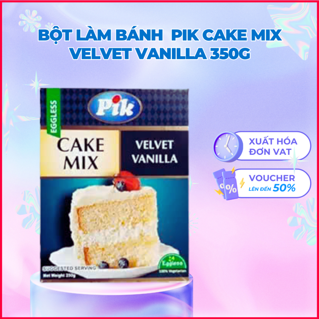 Bột làm bánh PIK CAKE MIX VELVET VANILLA 350G | Shopee Việt Nam