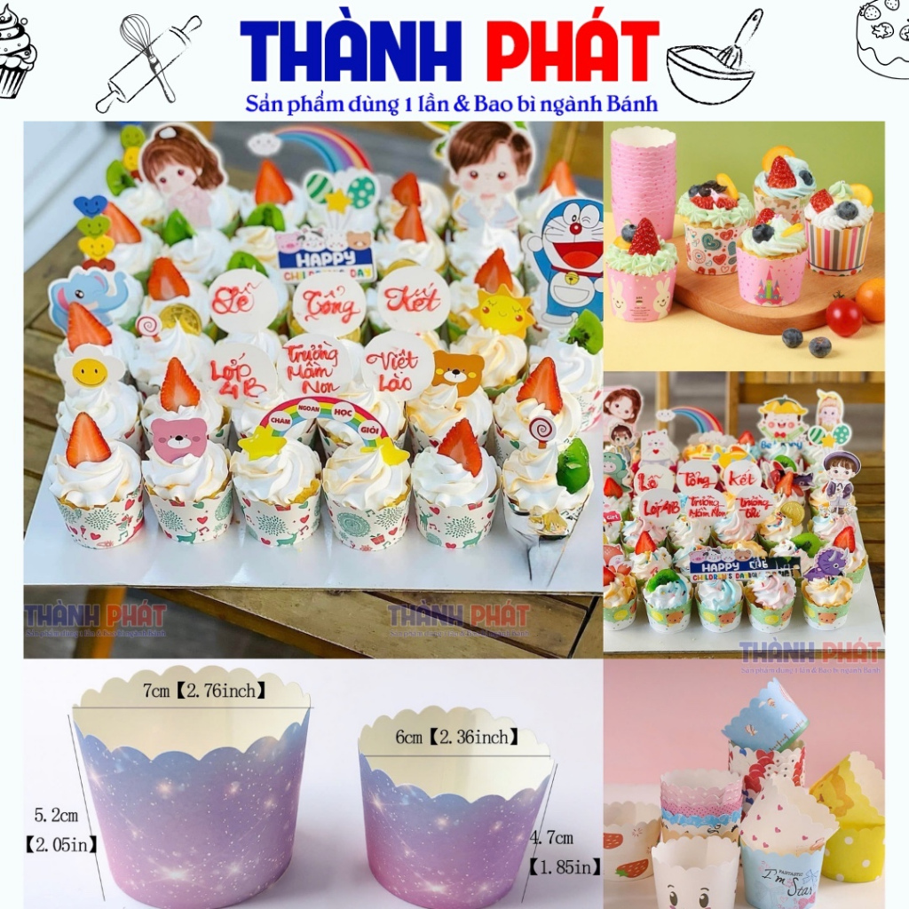 [50 Cái] Ly Giấy Cupcake Đựng Bánh Kem Sinh Nhật - Bánh kem tổng kết ...