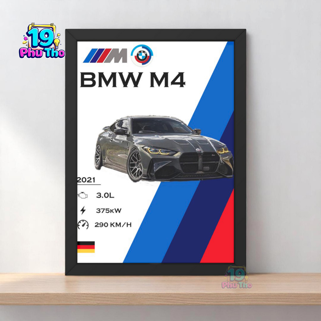 Tranh Ảnh Poster Siêu Xe Thể Thao BMW Để Bàn Đóng Khung | Shopee Việt Nam