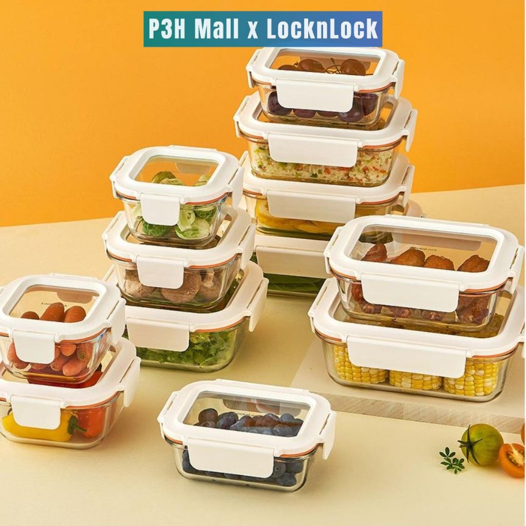 Hộp thủy tinh chịu nhiệt LocknLock THE CUBE nắp thủy tinh khóa 4 chấu ...