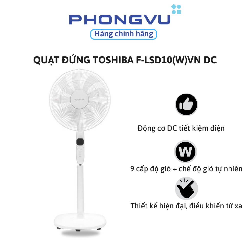 Quạt đứng Toshiba F-LSD10(W)VN DC Inverter Tiết Kiệm Điện - Bảo hành 12 tháng | Shopee Việt Nam