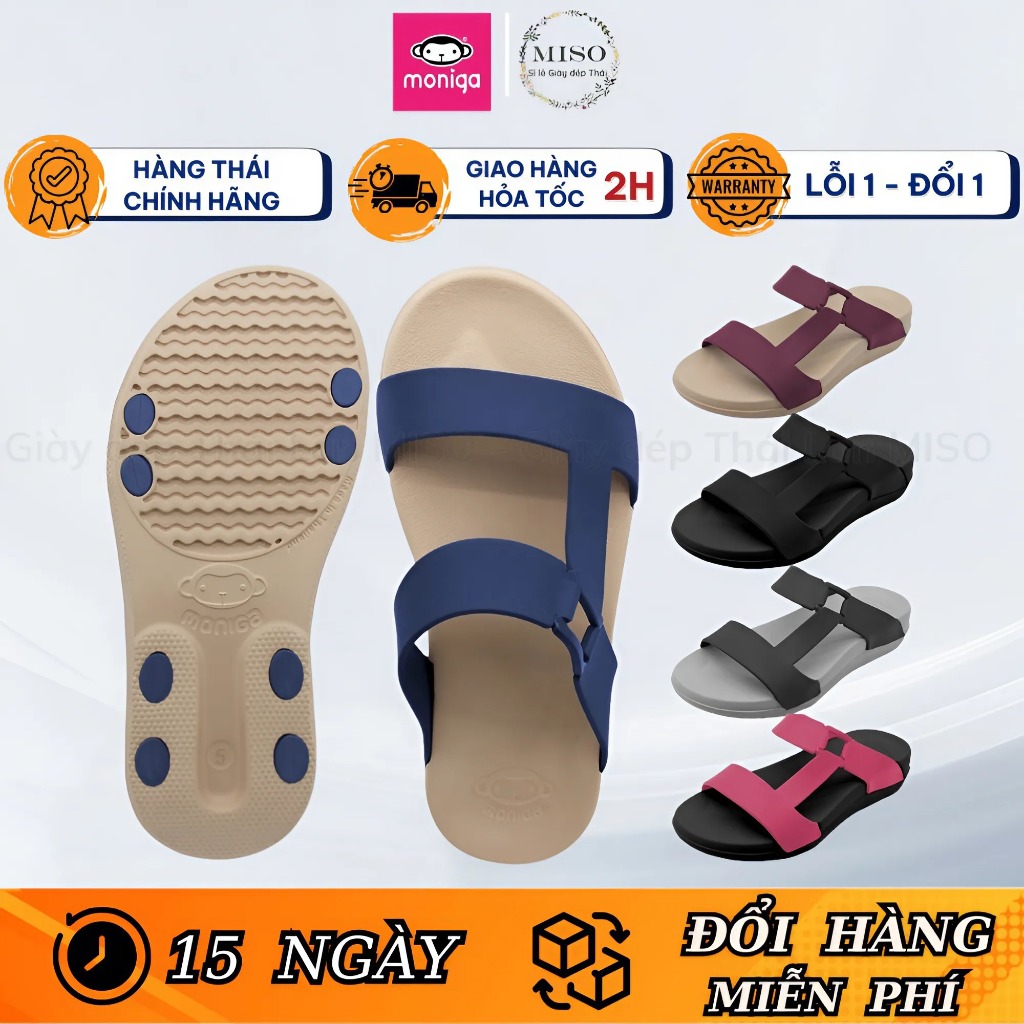 Dép Thái Lan Nữ MONOBO MONIGA 7.6 Quai Ngang Chữ H Chính Hãng, Dép Quai ...