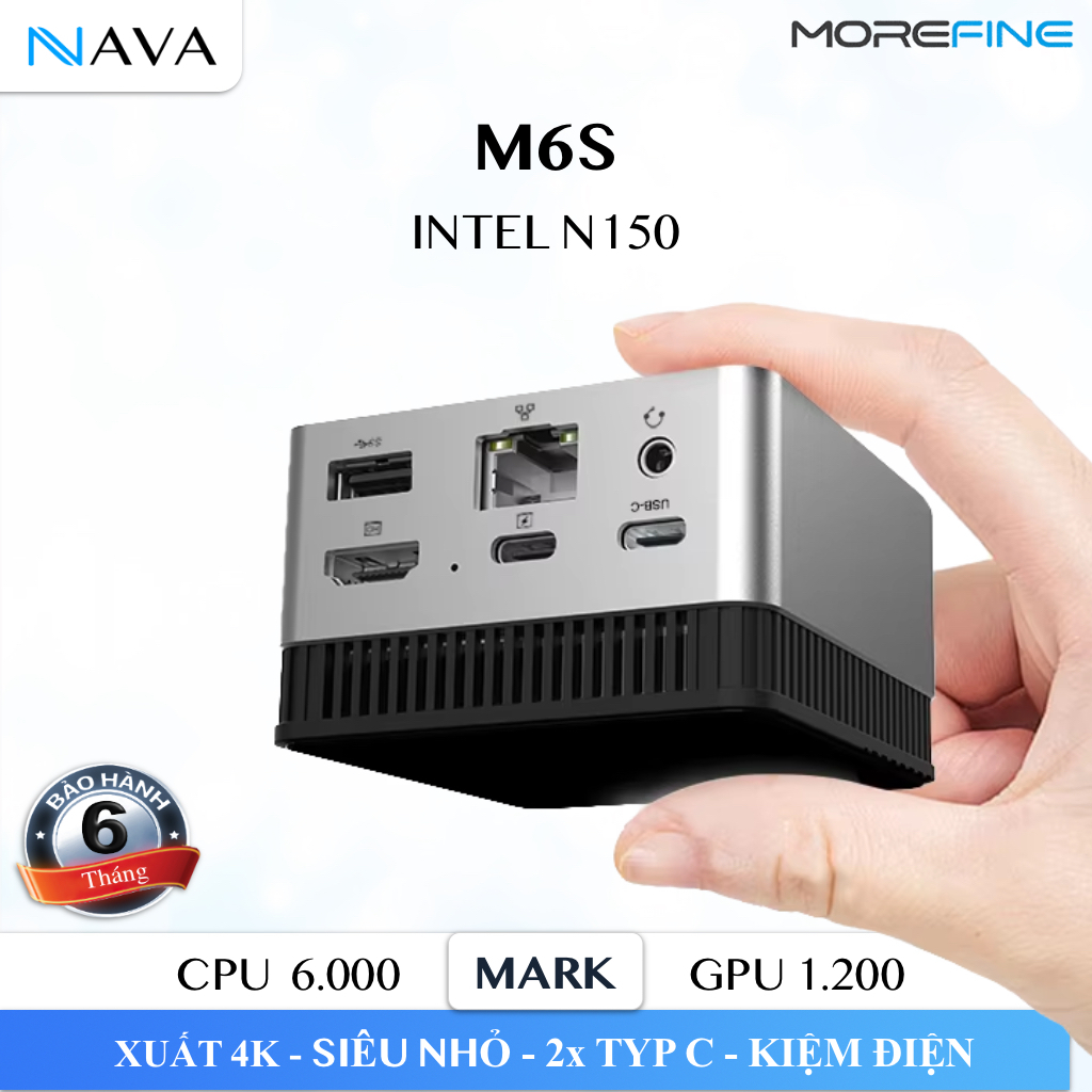 Mini PC Siêu nhỏ N150 Morefine M6 M6S intel N100 N200 2x Type C AooStar N1 PRO USBC Máy tính ...
