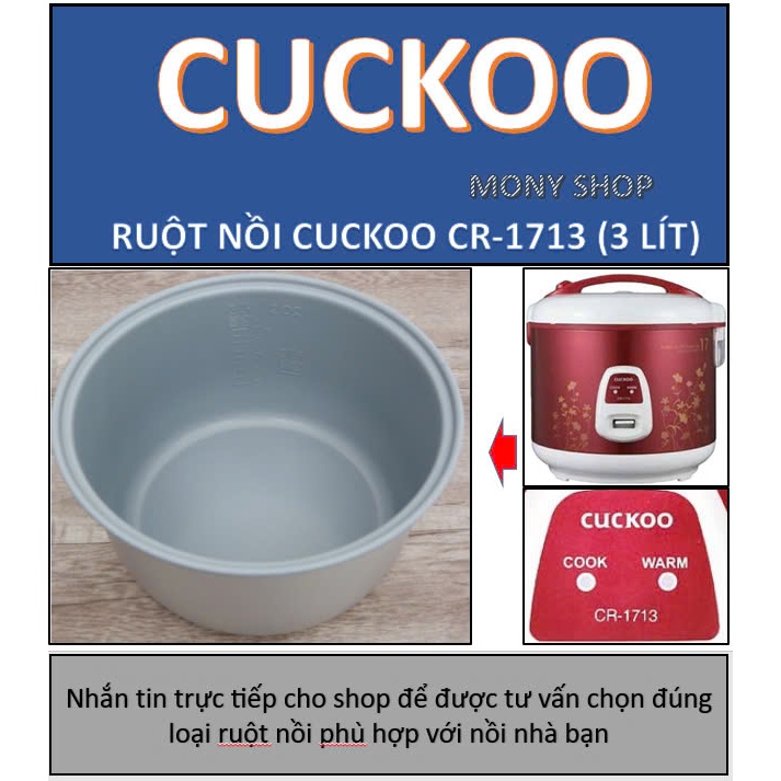 Ruột nồi cơm điện Cuckoo CR-1713R, CR-1713 (Lòng nồi 3L) | Shopee Việt Nam