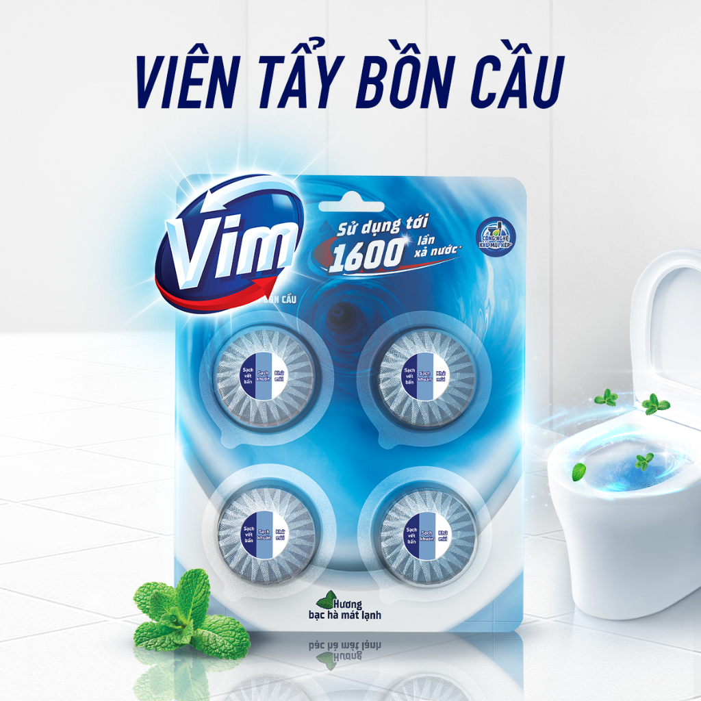 [Live] Combo 3 VỈ Viên Thả Vệ Sinh Bồn Cầu Vim | Sạch Khuẩn, Sáng Bóng đến 1600 Lần Xả (3x180g ...