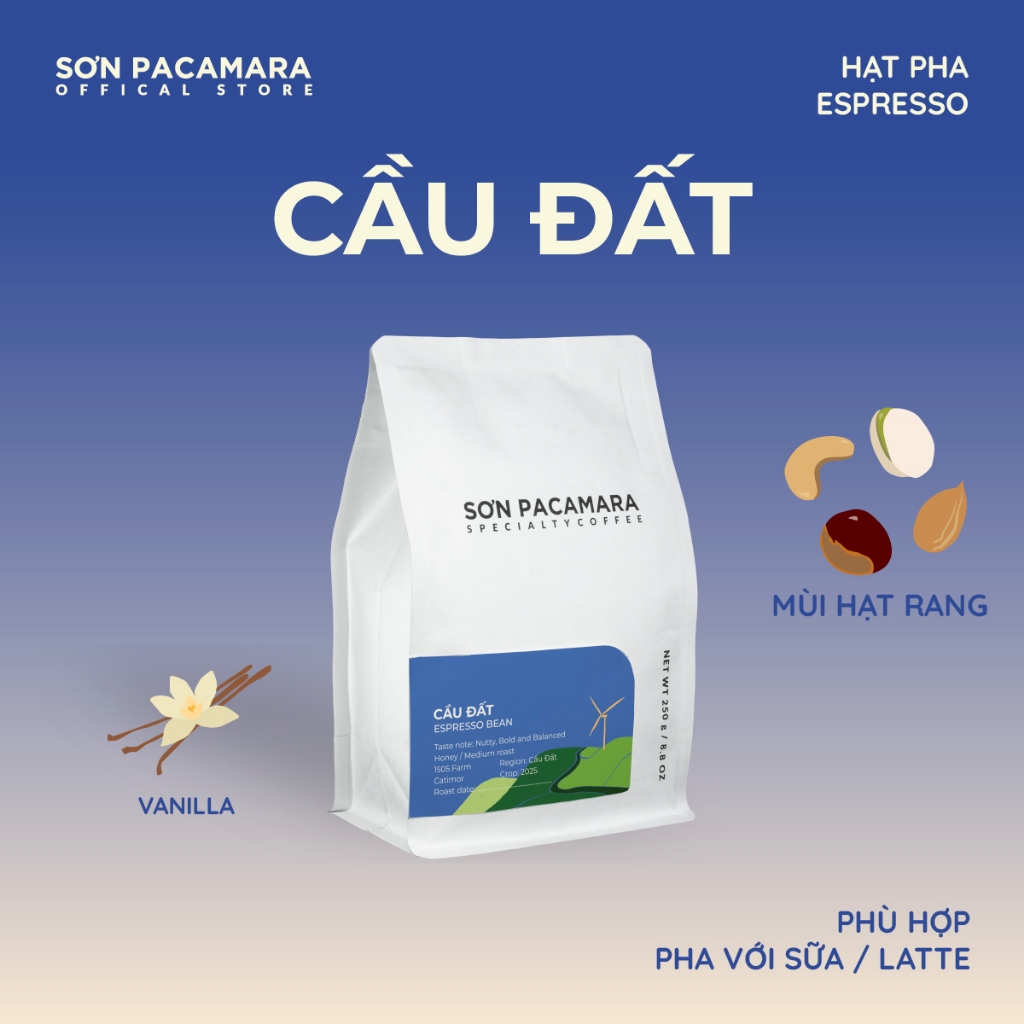 Cà Phê Espresso Sơn Pacamara Gói Cầu Đất Specialty, 100% Arabica Cầu Đất Rang Vừa Gói 250gr ...