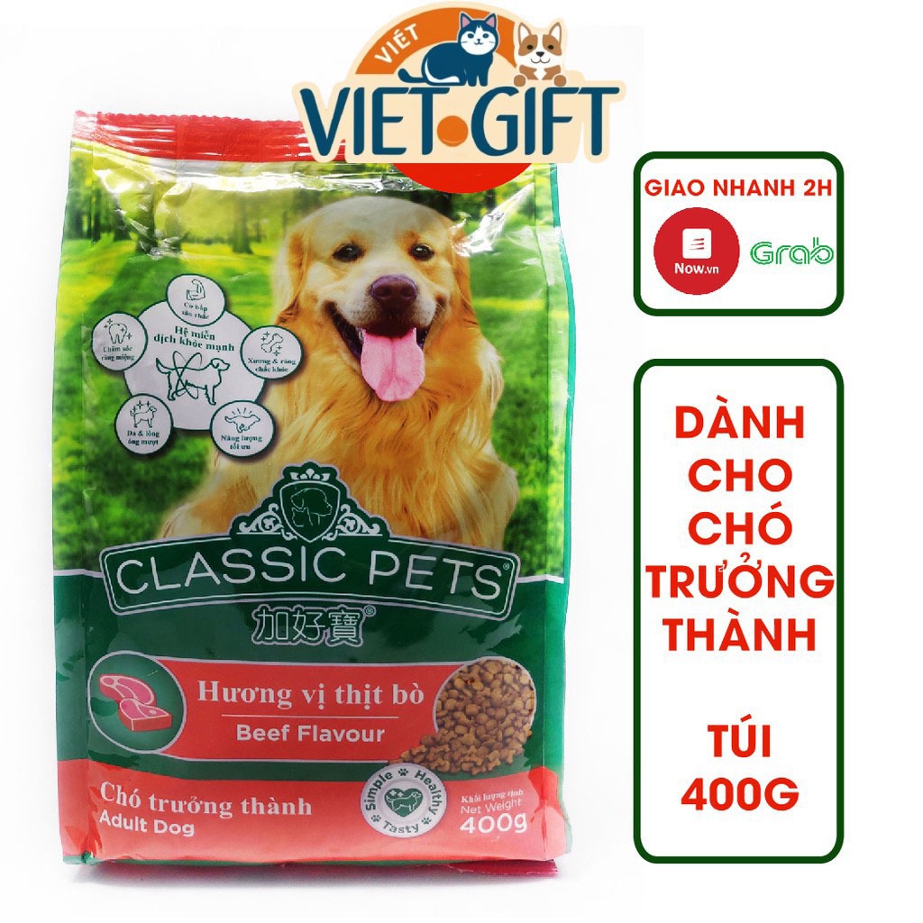 Thức Ăn Hạt Cho Chó Classic Pets 400g Vị Bò Cho Chó Lớn - Mã TACCM49 ...