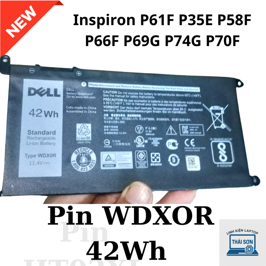 Pin Laptop Dell WDXOR – Tương thích Inspiron P61F P35E P58F P66F P69G ...