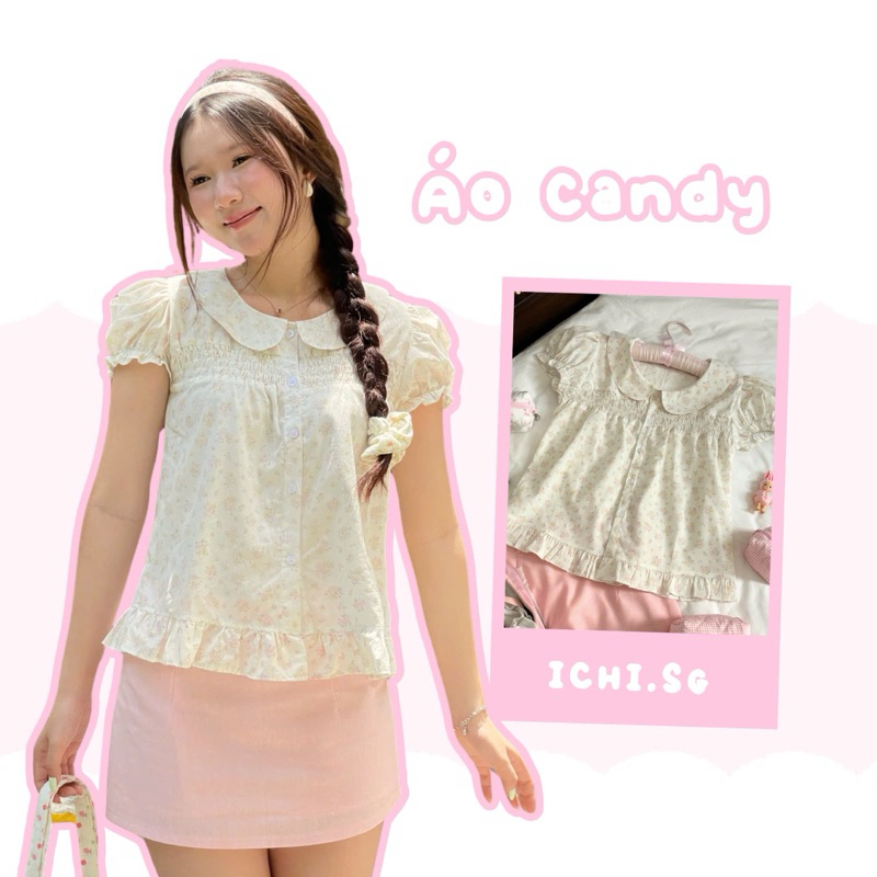 Candy top - áo sơ mi hoa nhí - ICHI.SG | Shopee Việt Nam