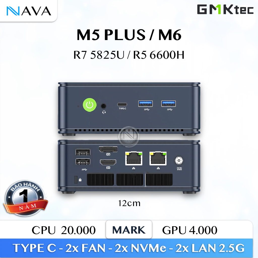 Mini PC AMD Ryzen 7 GMKtec M5 Plus R7 5825u Máy tính NucBox GMK Beelink EQR6 R5 6600H Hiệu Năng ...
