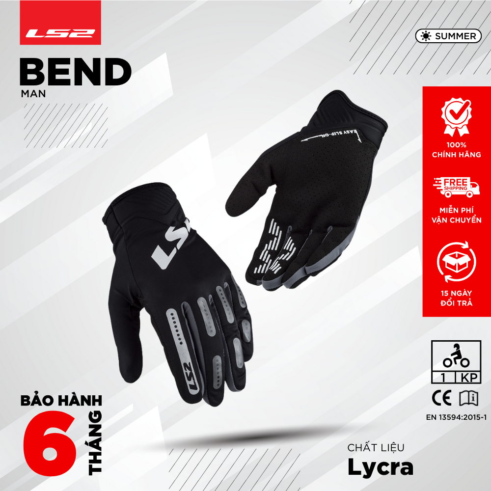 Găng Tay Bảo Hộ LS2 Bend Man Dài Ngón EN13594:2015 Chống Nắng Đi Xe Máy ...