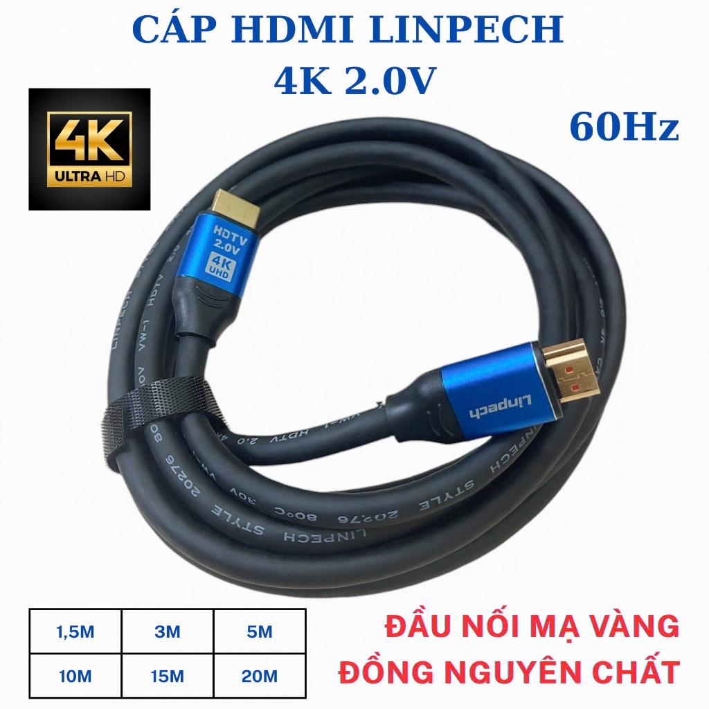 Cáp HDMI 2.0V đường truyền 4K/60HZ Chính Hãng Linpech. Hàng Chất Lượng ...