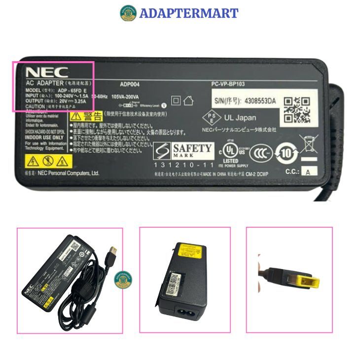 Sạc pin laptop Nec Lavie 20v 3.25a zin chuẩn | Shopee Việt Nam