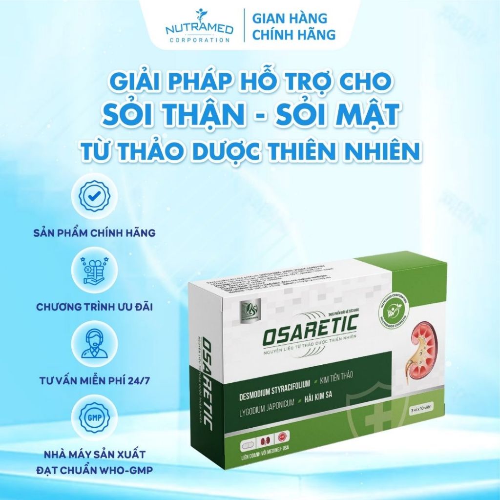 Viên uống Osaretic hỗ trợ hiệu quả sỏi thận và sỏi mật (30 viên ...