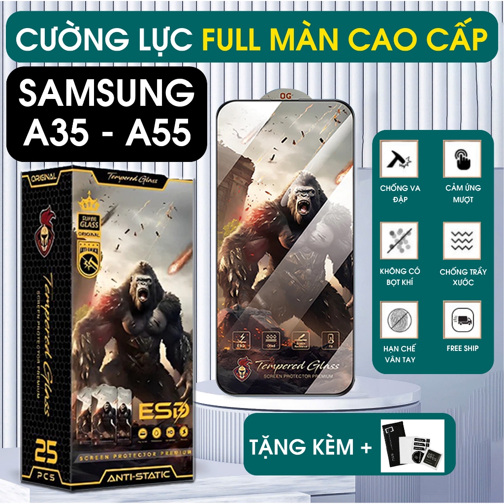 Kính cường lực Samsung A35 - A55 trong suốt full màn | Shopee Việt Nam