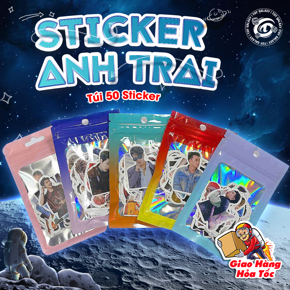 Sticker Hình Dán Anh Trai SET 50 hình Quang Hùng, Hiếu Thứ Hai, Rhyder ...