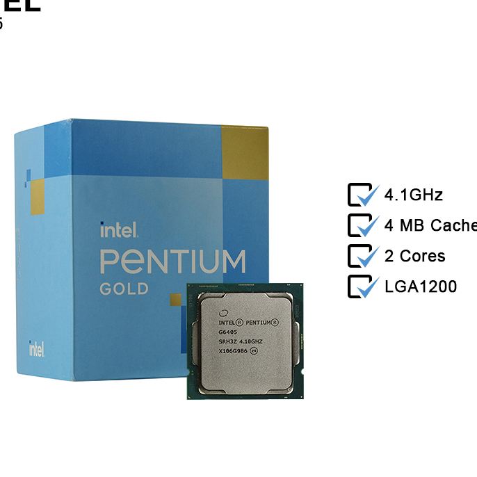 BỘ XỬ LÝ - CPU Intel Pentium G6405 LGA 1200 (4.10GHz, 4M, 2 Cores 4 Threads) BOX - New Chính ...