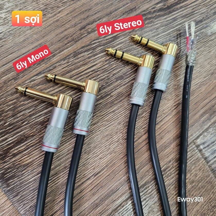 Dây 2 đầu 6ly (6.5mm) Cacbon vuông góc cao cấp 6ly Mono và Stereo chiều ...