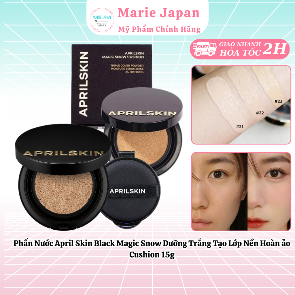 Phấn Nước April Skin Black Magic Snow Dưỡng Trắng Tạo Lớp Nền Hoàn ảo ...