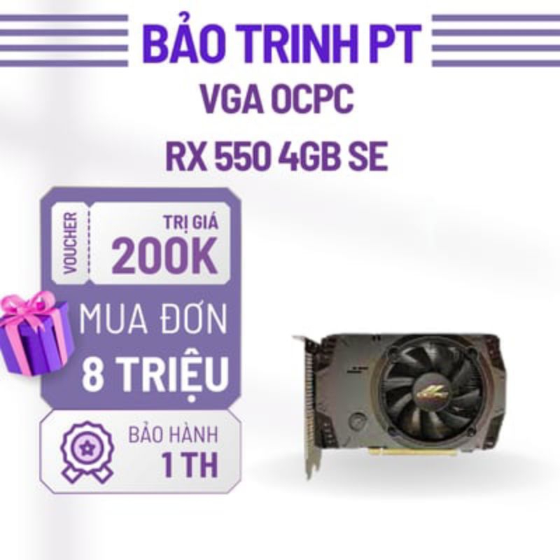 Card màn hình OCPC RX 550 4GB SE hàng cũ bảo hành 3 tháng. | Shopee ...